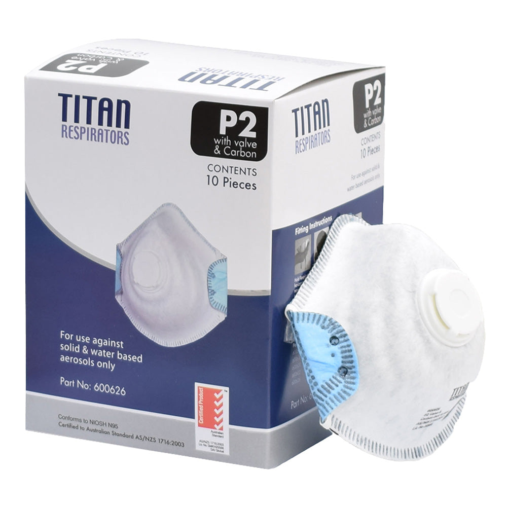 TITAN P2 Valved Carbon Disposable Respirator Box/10 – Norvexa Medical